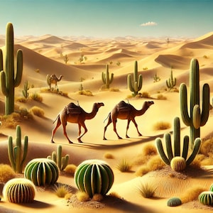 Desert Camel Caravan Wooden Jigsaw Puzzle for Adults | 200, 300, 500 ...
