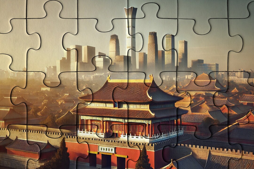 Forbidden City and Beijing Skyline Wooden Jigsaw Puzzle for Adults, 200 ...