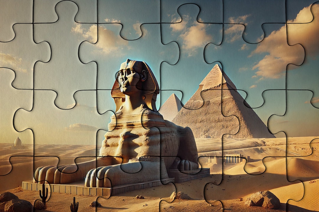 Egyptian Sphinx and Pyramids Wooden Jigsaw Puzzle for Adults - Etsy