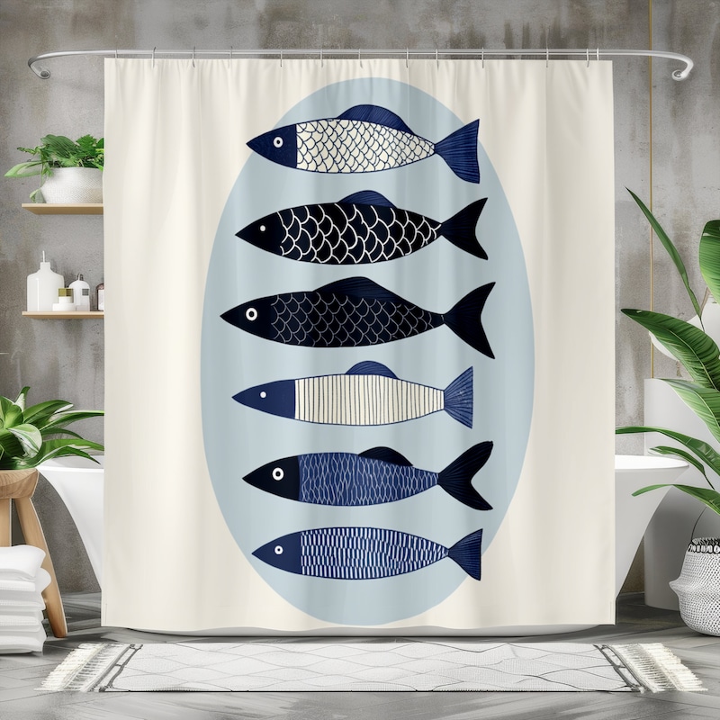 Fish Shower Curtain - Etsy