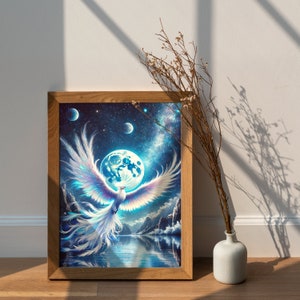 Magical Moonlit Phoenix Canvas Print - Enchanting Wall Art for Home ...