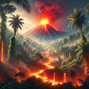 Volcano Eruption Wooden Jigsaw Puzzle | Adult Puzzle 200, 300, 500 ...
