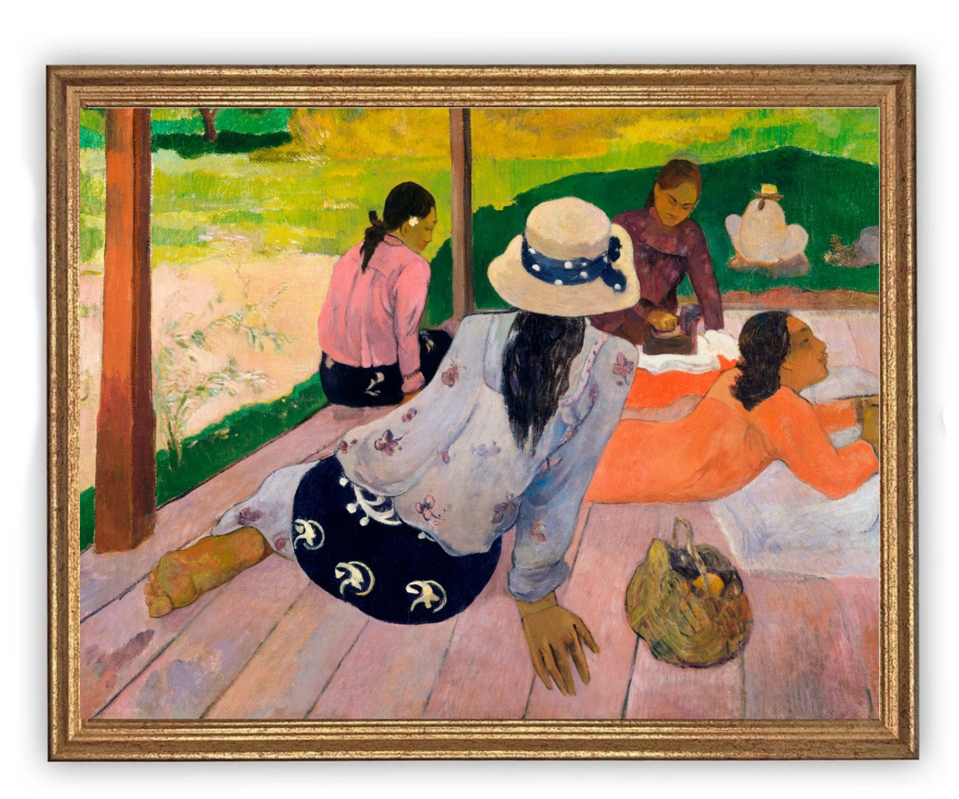 The Siesta ca. 189294 by Paul Gauguin Restful Tropical Scene Fine Art ...