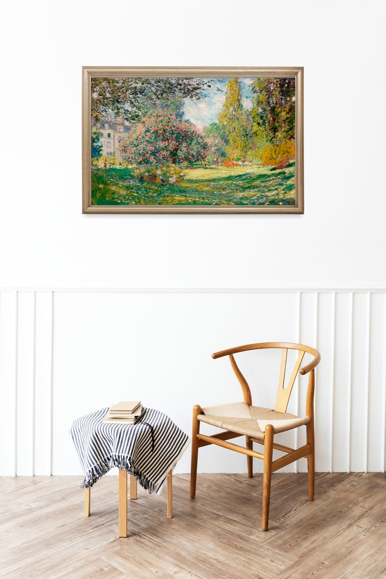 Monet Parc Monceau Canvas Print - 1876 Impressionist Landscape, French ...