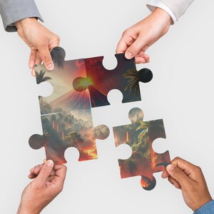 Volcano Eruption Wooden Jigsaw Puzzle | Adult Puzzle 200, 300, 500 ...