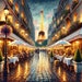 Paris Street Scene Wooden Jigsaw Puzzle: Eiffel Tower Art - Etsy