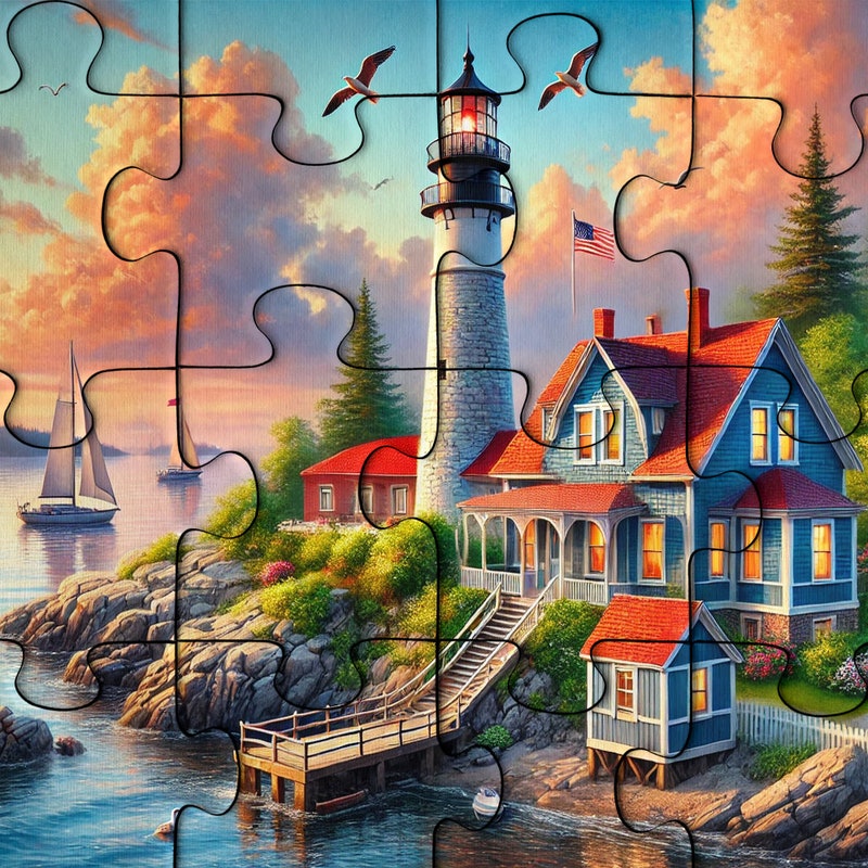 Lighthouse Puzzle - Etsy