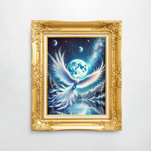 Magical Moonlit Phoenix Canvas Print - Enchanting Wall Art for Home ...