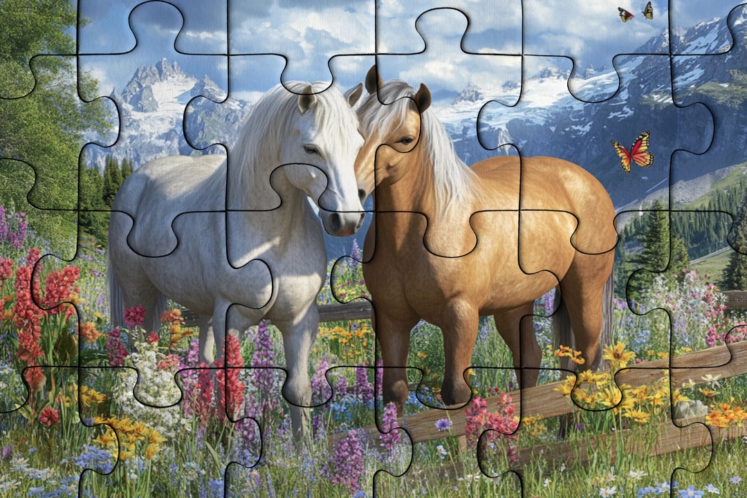 Horse Wooden Jigsaw Puzzle for Adults, 200 300 500 1000 Piece Puzzle ...