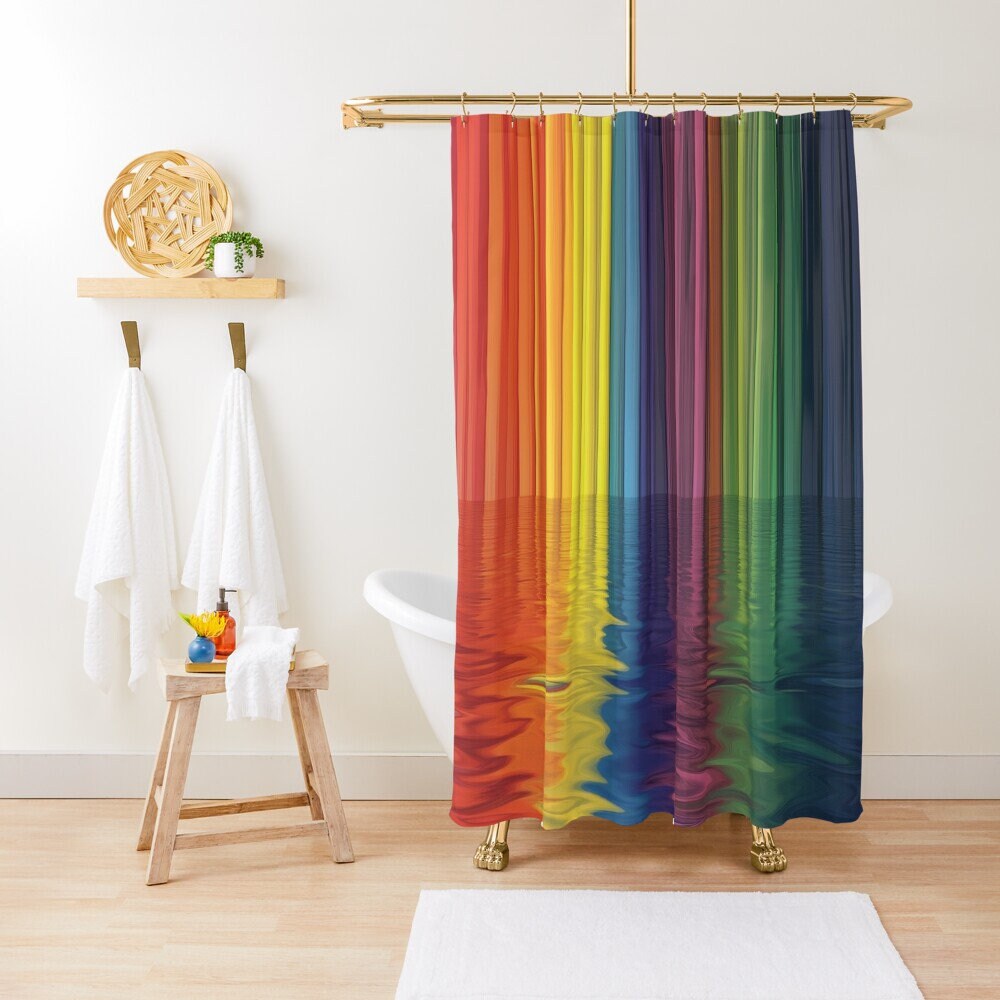 Rainbow Reflection Shower Curtain, Waterproof Fabric Bath Curtain ...