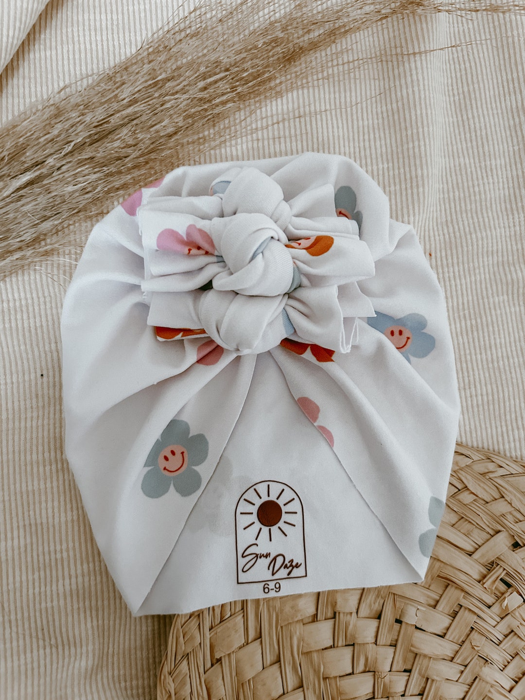 FLOWER POWER Baby Turban Messy Bow Turban, Baby Head Wrap, Knot Turban ...