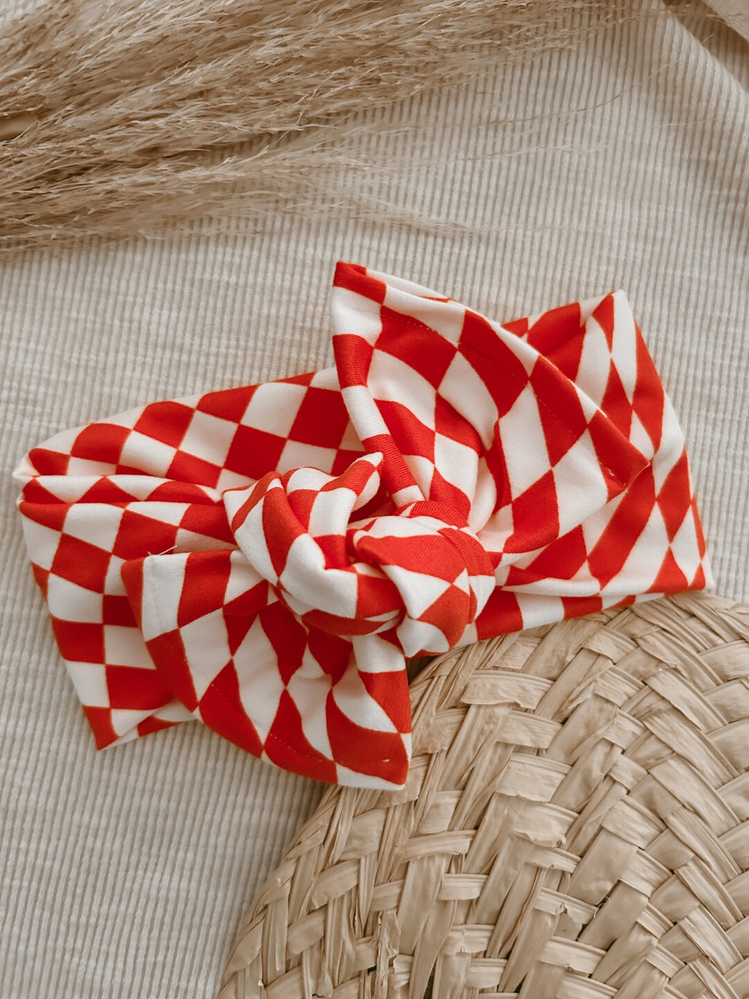 RAD RED Tie on Headwrap, Oversized Bow Messy Bow, Baby Headwrap, Baby ...