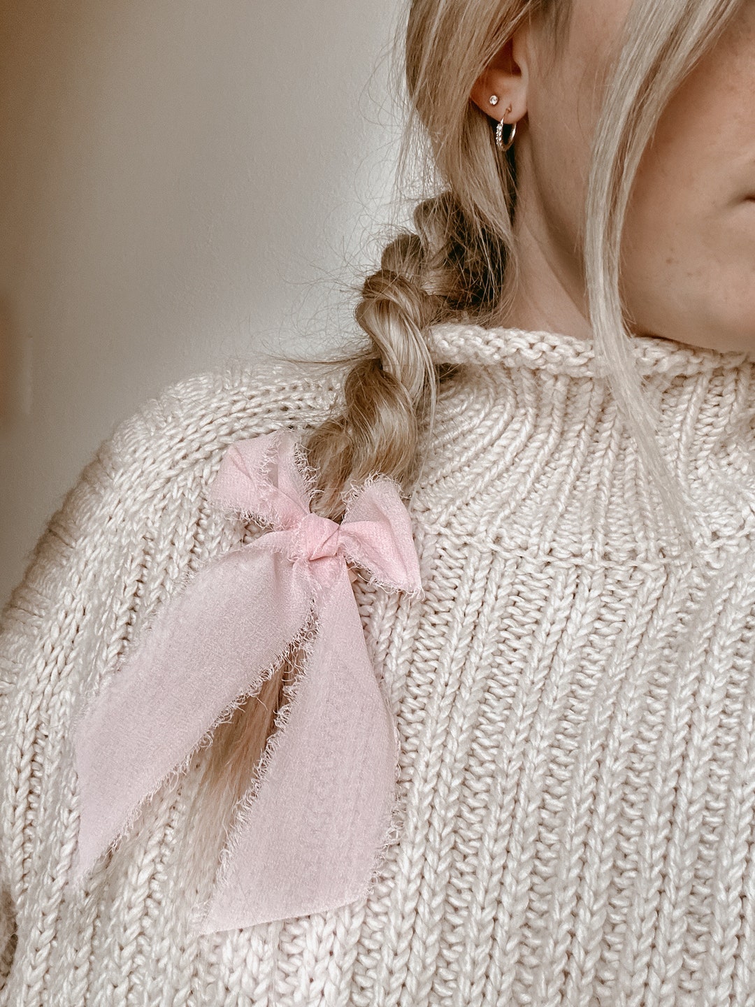 Light Pink Ribbon BOW Toddler/adult Hair Clips claw Clips, Disney Hair ...