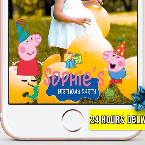 Paper & Party Supplies Peppa Pig Theme Birthday Party Snapchat ...