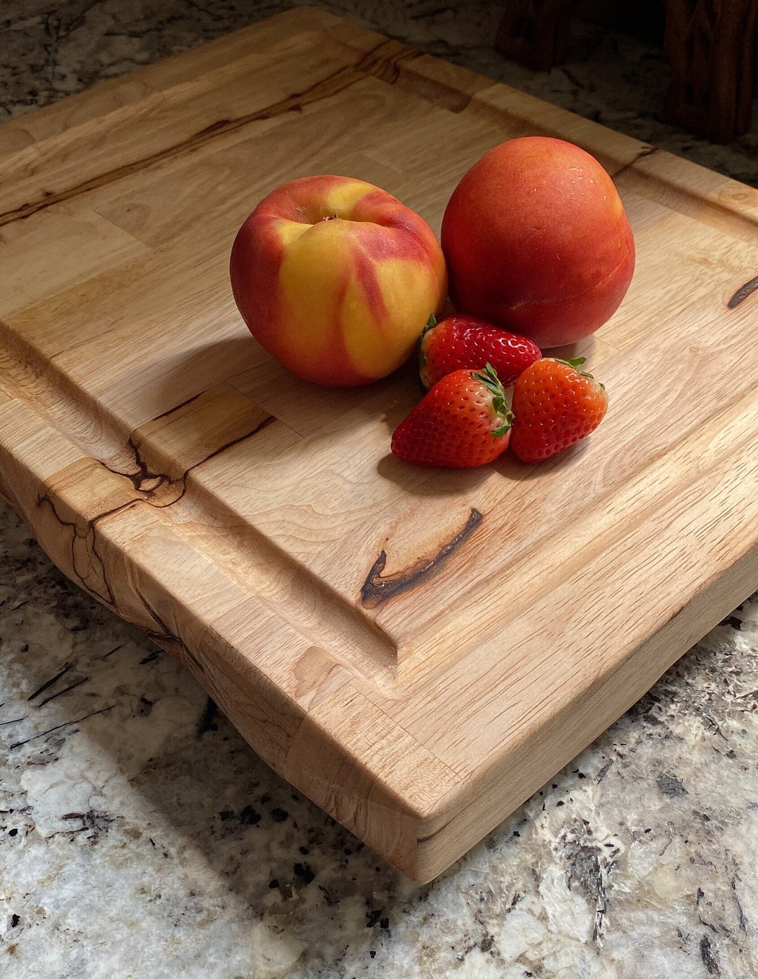 Butcher Block Cutting Board, Artisanal Hand-carved Geometric Edges - Etsy