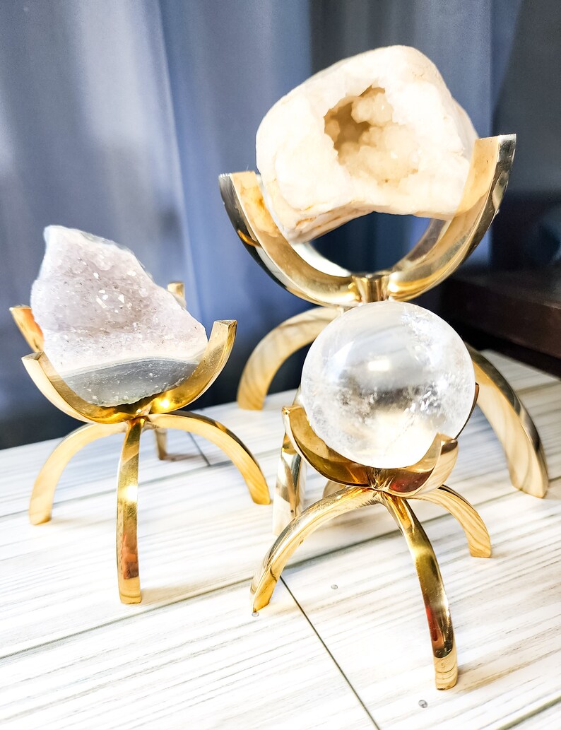 Brass Crystal Rock Specimen Display Stand - Etsy