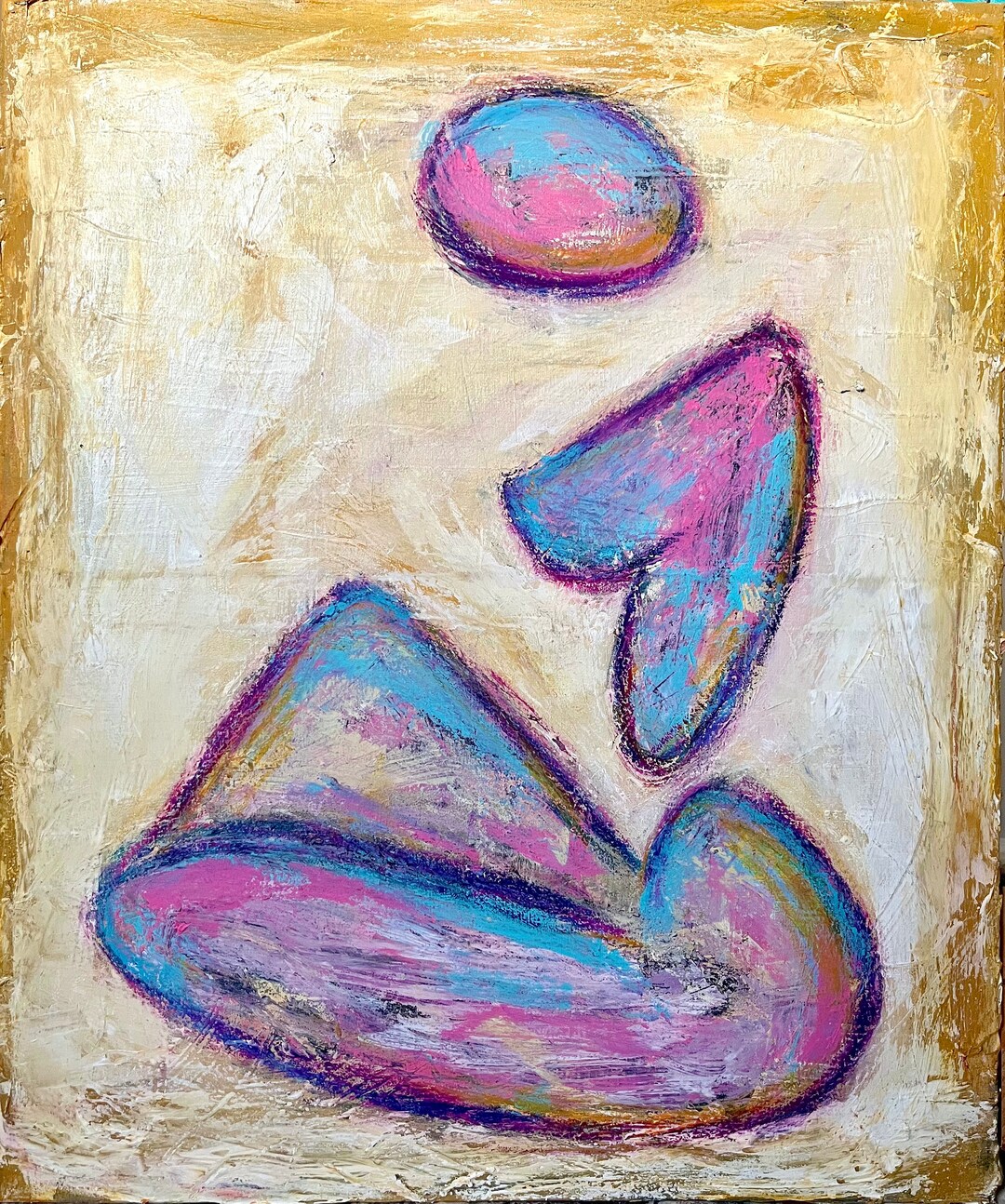 Soft Pastel Female Form Painting Title 'body' 24x20 Inch Canvas - Etsy