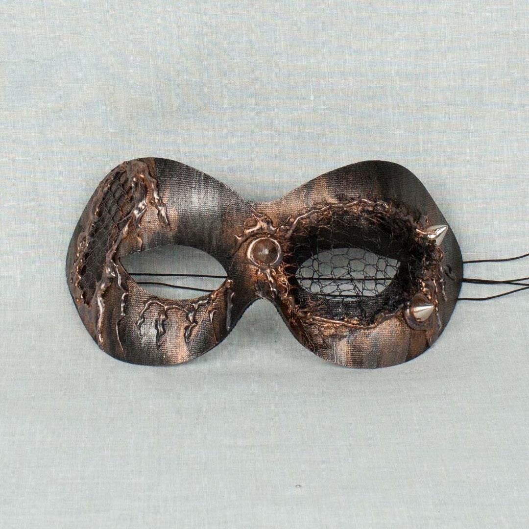 Bronze Scary Masquerade Mask With Spikes, Masquerade Ball & Party Mask ...