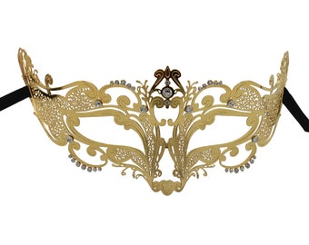 Rose Gold Filigree Masquerade Mask Costume Ball Mask | Etsy