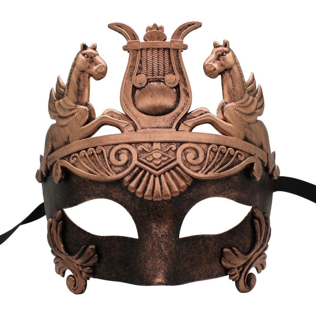 Bronze Roman Gladiator Masquerade Mask, Costume Ball Mask, Masquerade ...