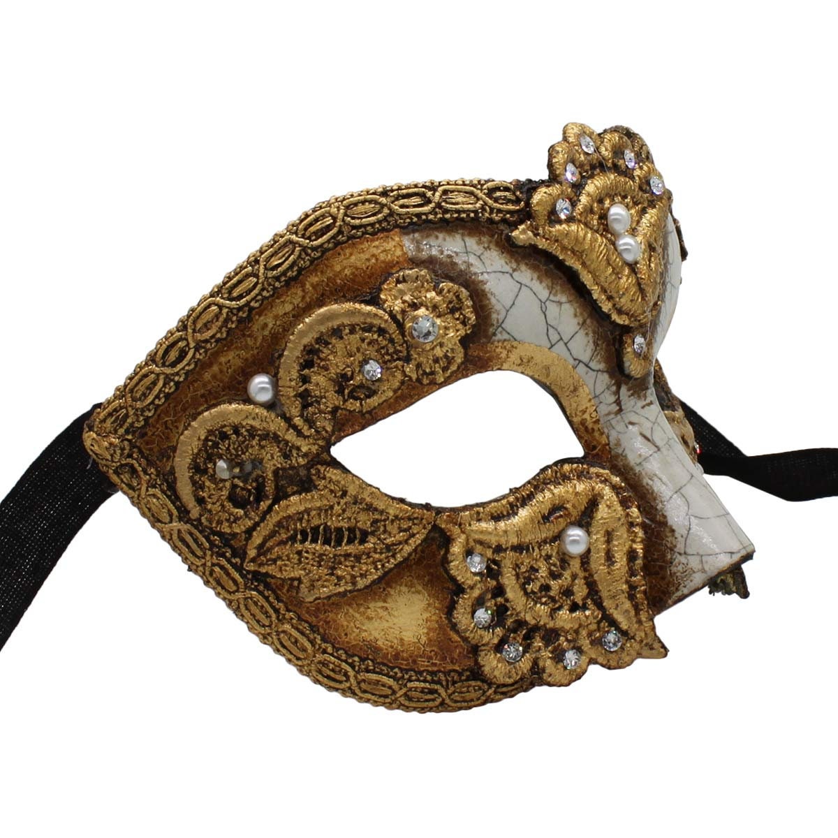Gold Colombina Macrame Mask, Costume Ball Mask, Masquerade Party Mask ...