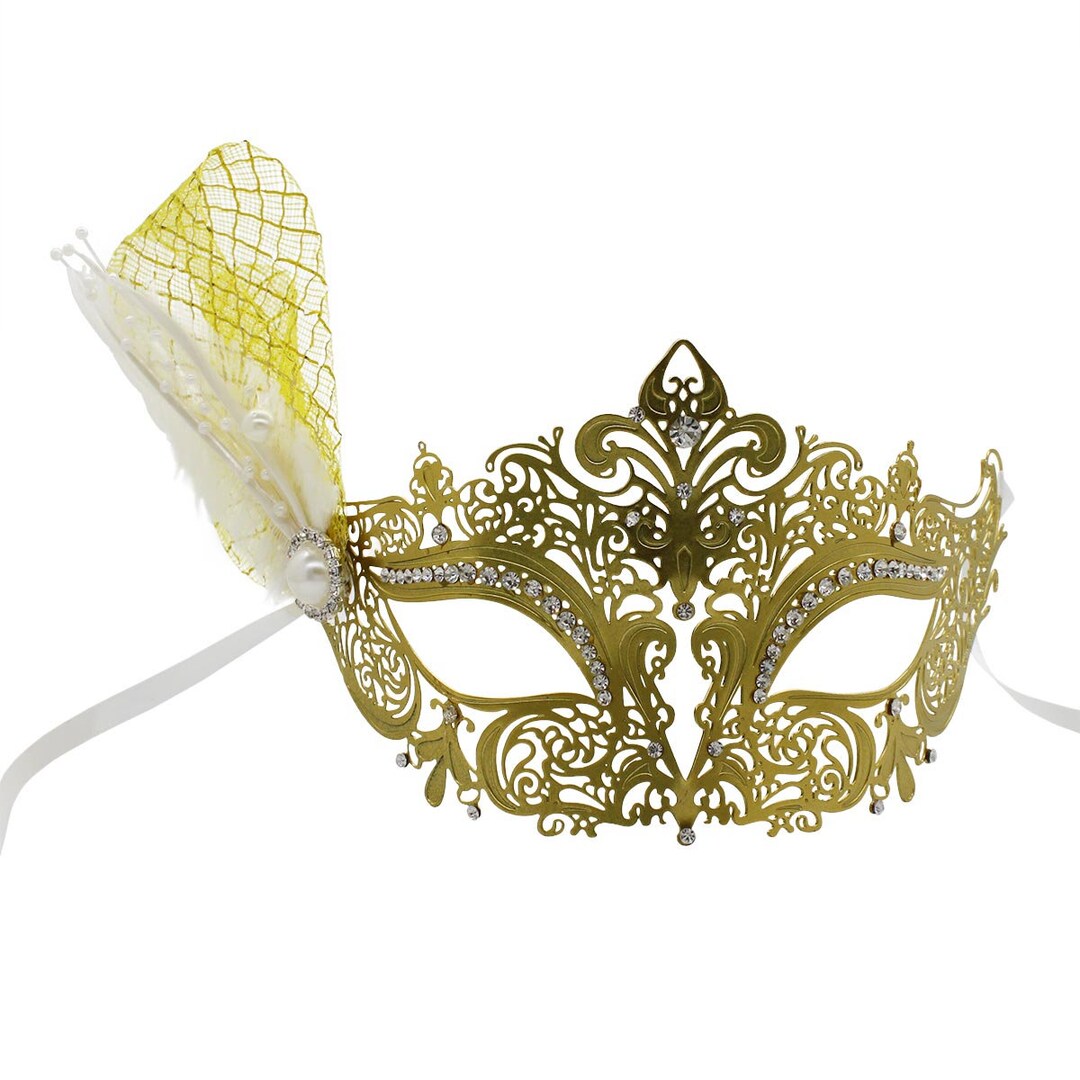 Gold Metal Masquerade Mask, Costume Ball Women's Mask, Elegant ...