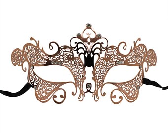 Rose Gold Filigree Masquerade Mask Costume Ball Mask | Etsy