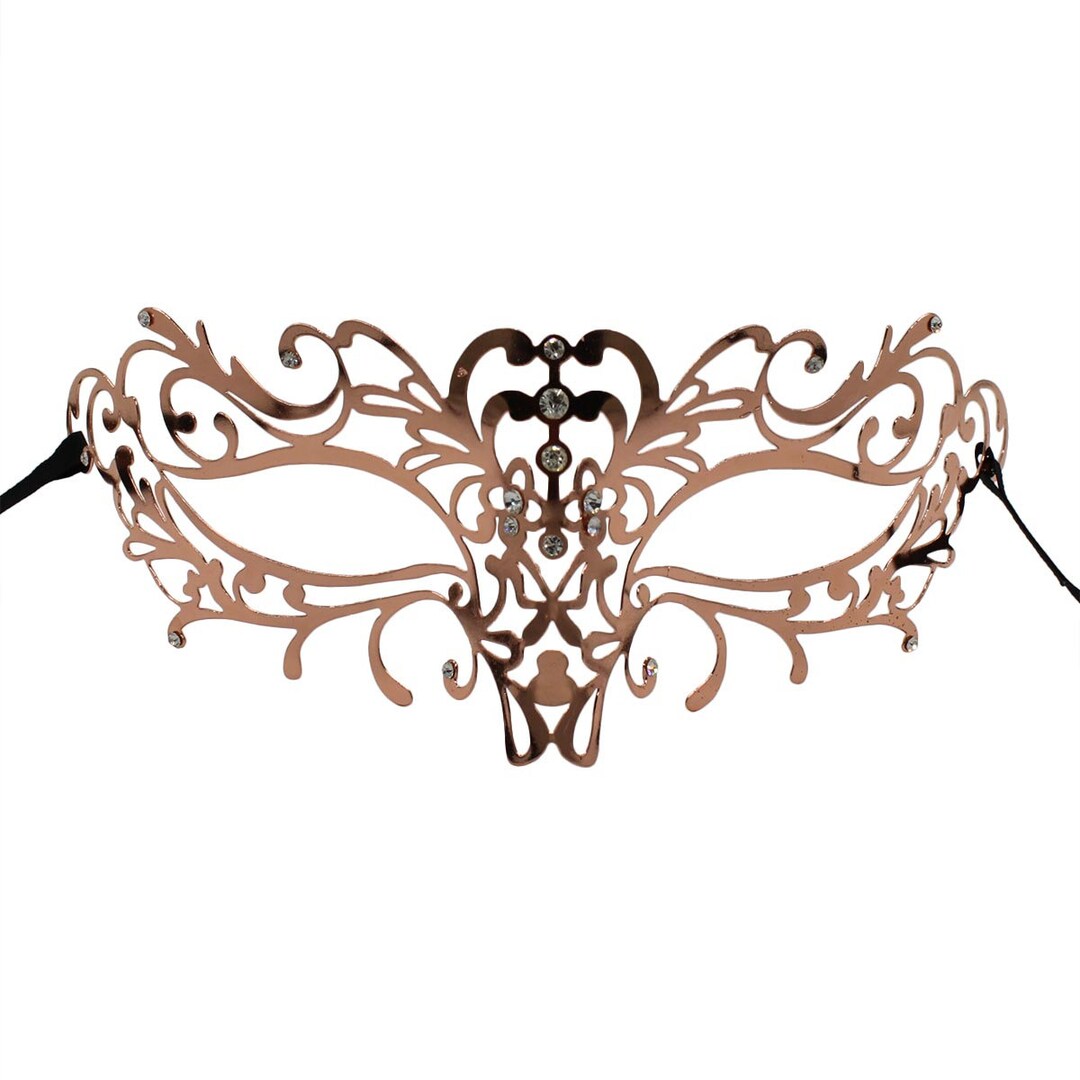 Rose Gold Filigree Masquerade Mask, Costume Ball Mask, Masquerade Metal ...