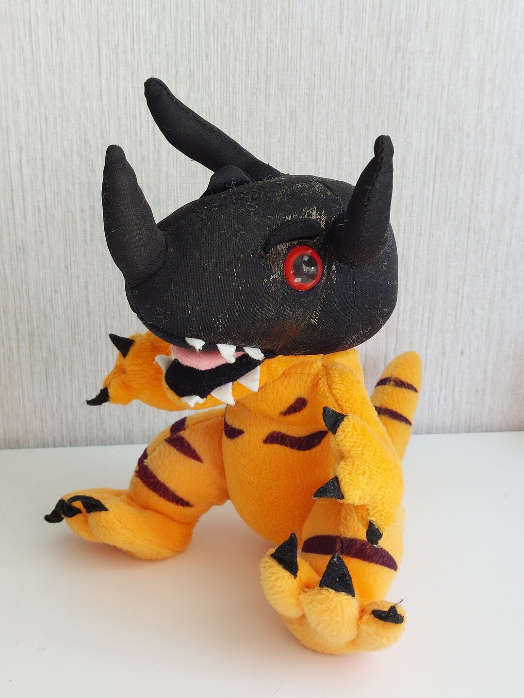 Vintage 2000 Bandai Digimon Greymon Plush Toy Play by Play Akiyoshi ...