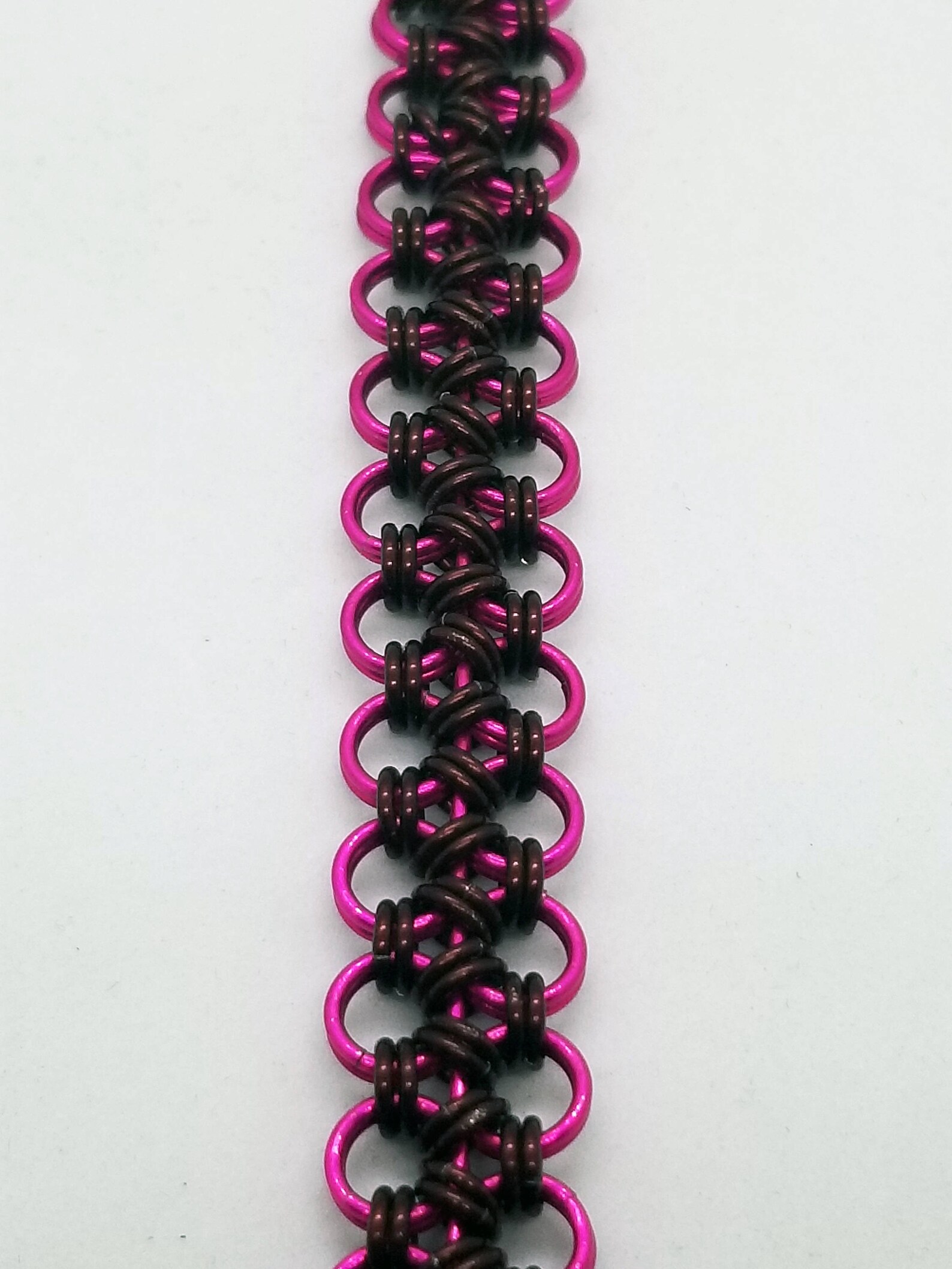 Brown and Pink Japanese Lace Chainmaille Bracelet | Etsy