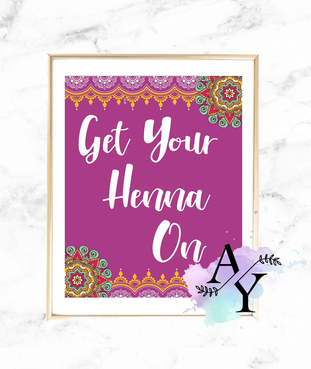 PURPLE Get Your Henna on Sign | Mehndi Sign | Haldi Ceremony | Sangeet ...