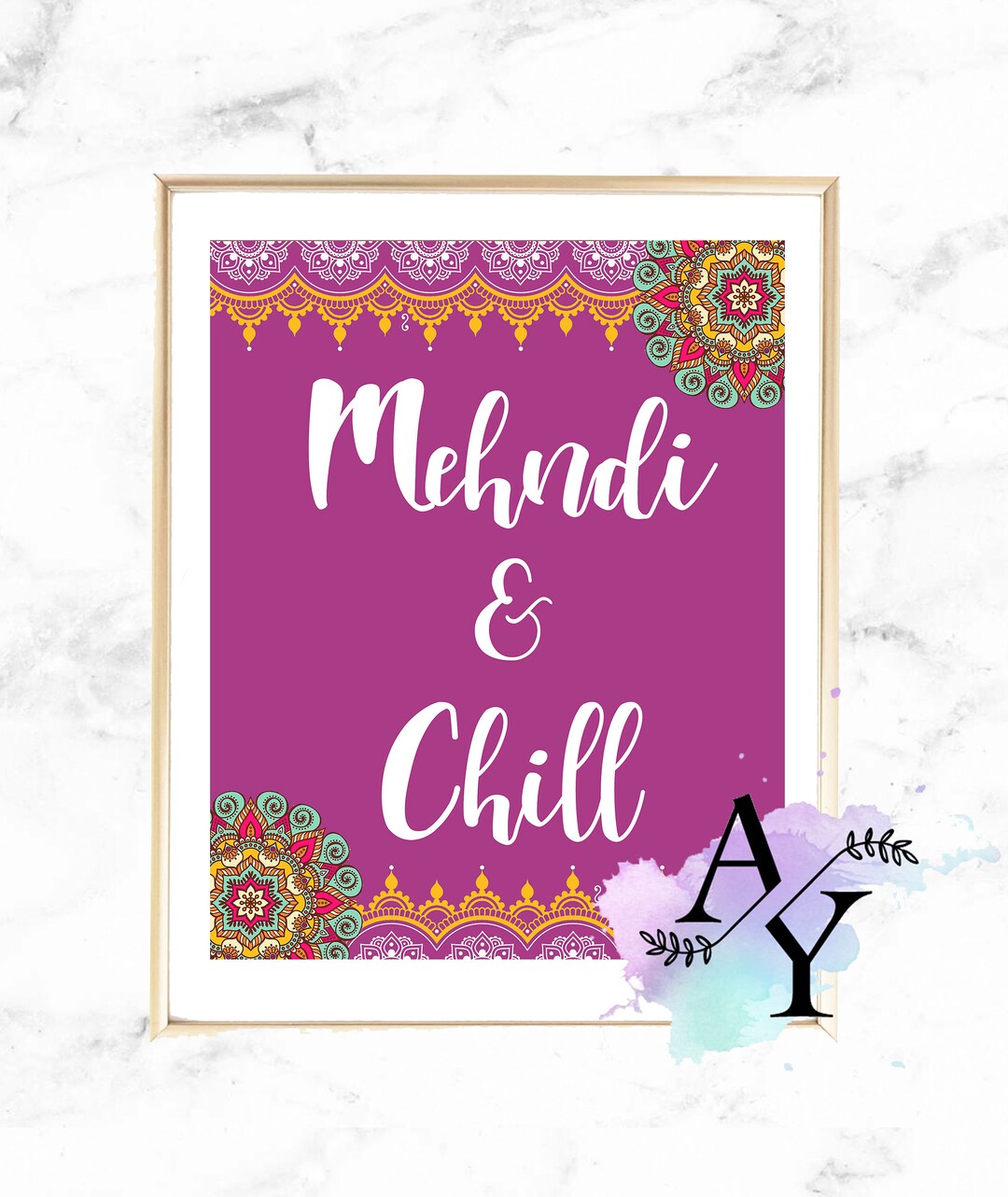 PURPLE Mehndi & Chill Sign | Mehndi Sign | Haldi Ceremony | Sangeet ...