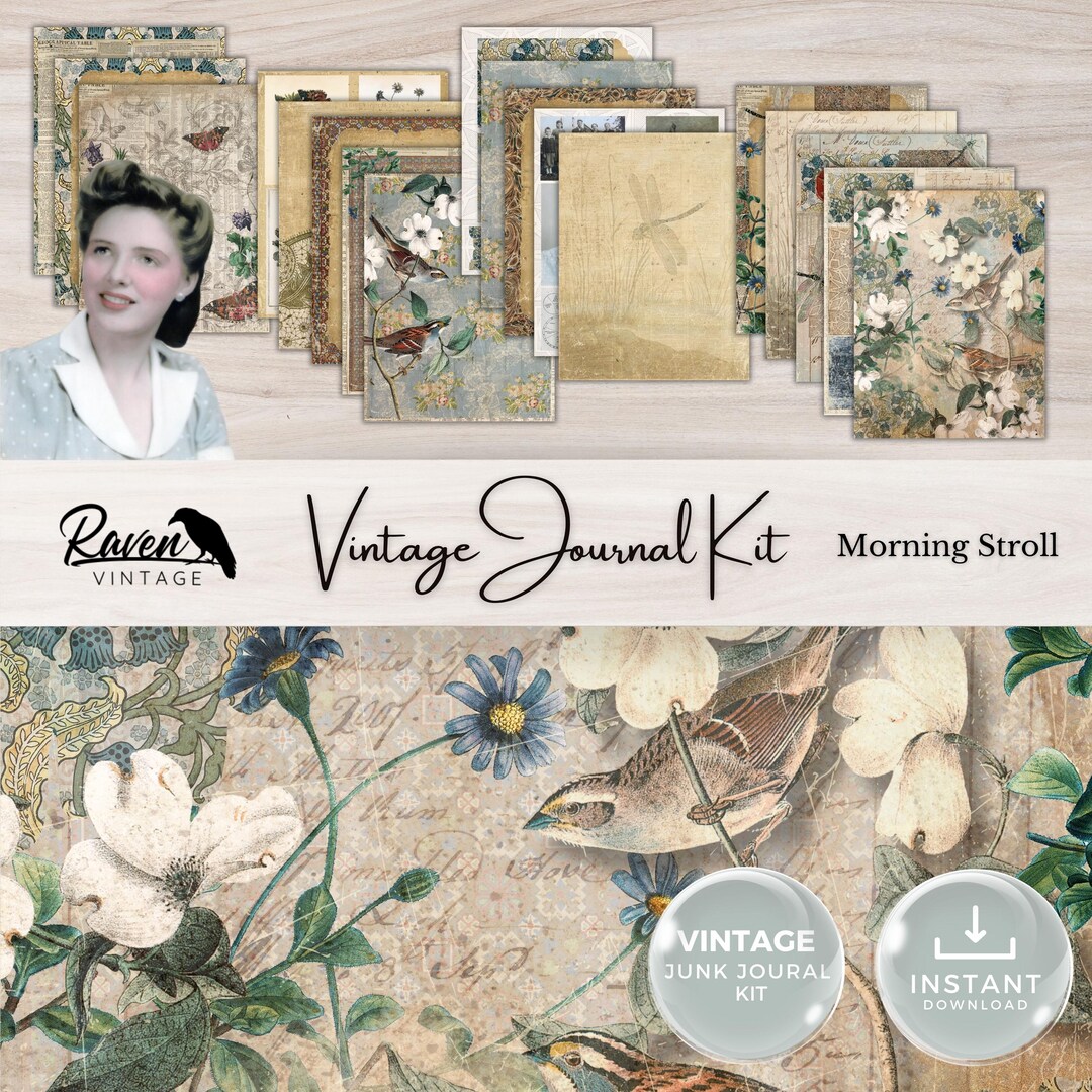 Morning Stroll Printable Junk Journal Kit Digital Vintage Photograph ...