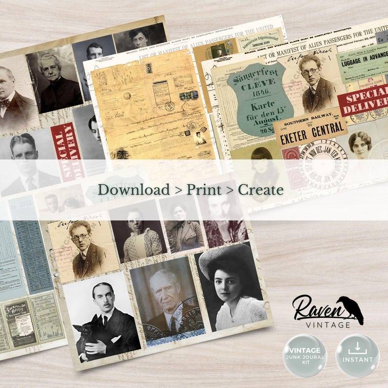 Travel Bug - Junk Journal Kit Printable Vintage Papers and Ephemera ...