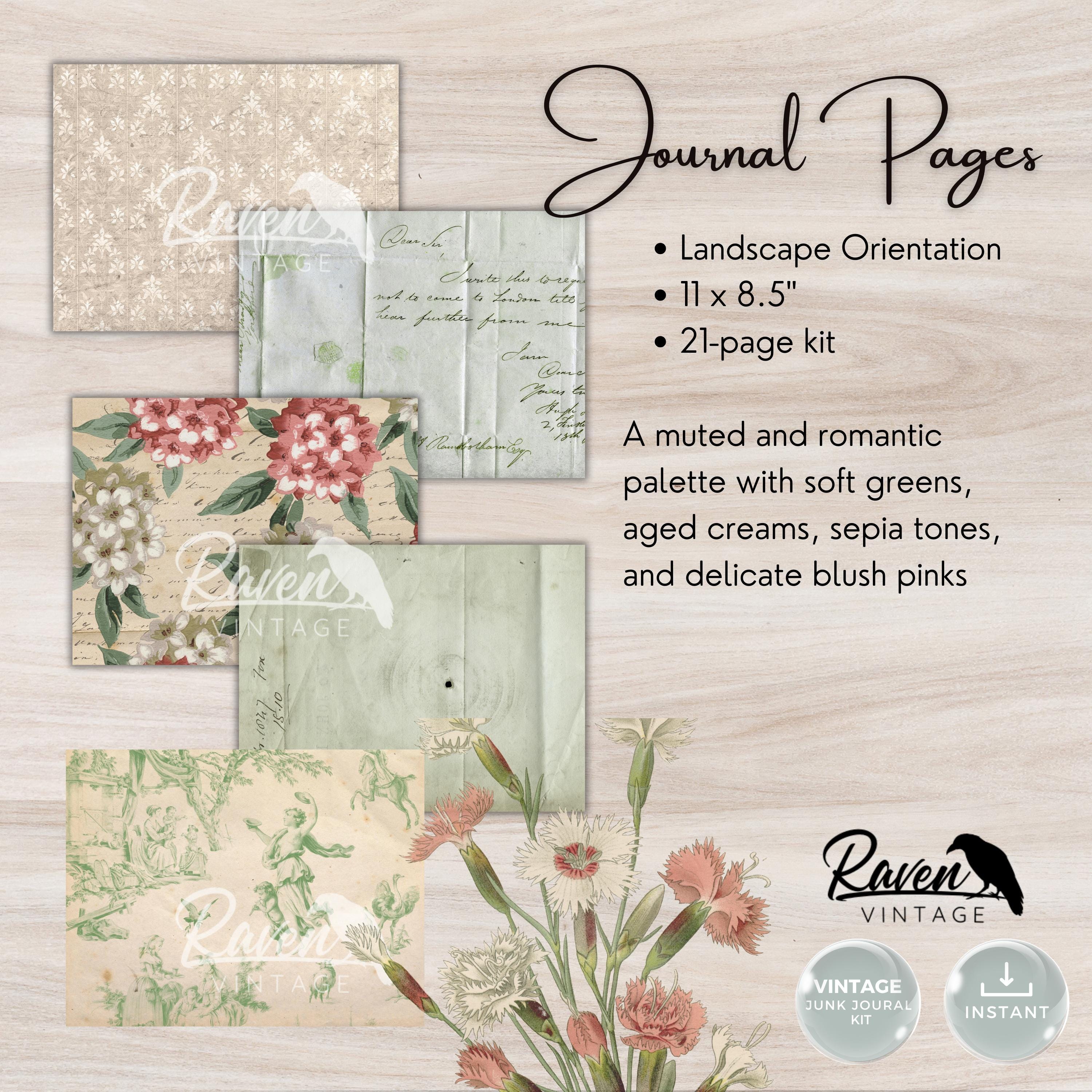Sweet Sage - Junk Journal Kit Printable Vintage Papers and Ephemera ...