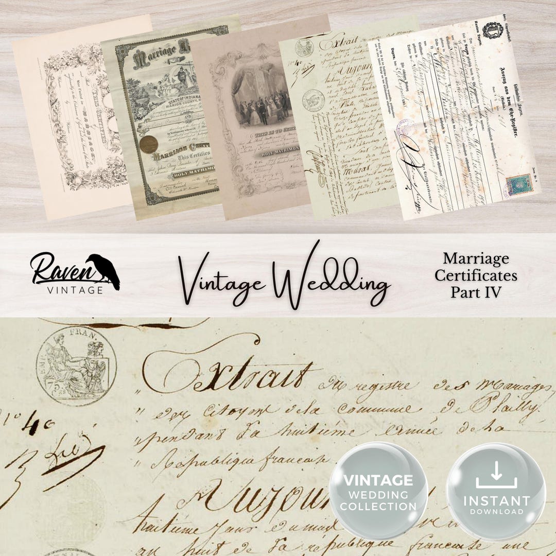 Vintage Wedding Collection - Wedding Certificates Part IV - Junk ...