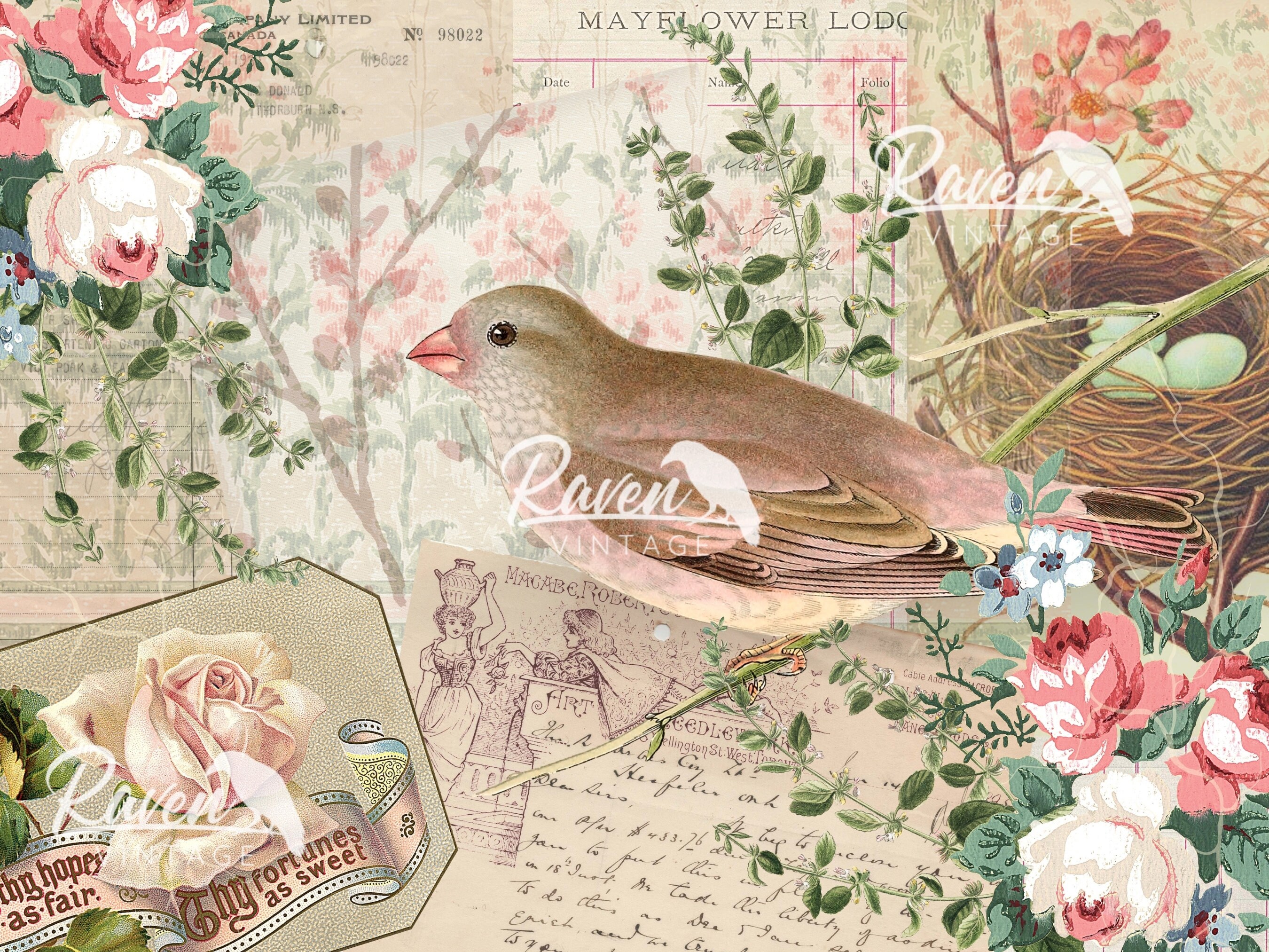 Lee Anne - Junk Journal Kit Printable Vintage Papers and Ephemera - Etsy