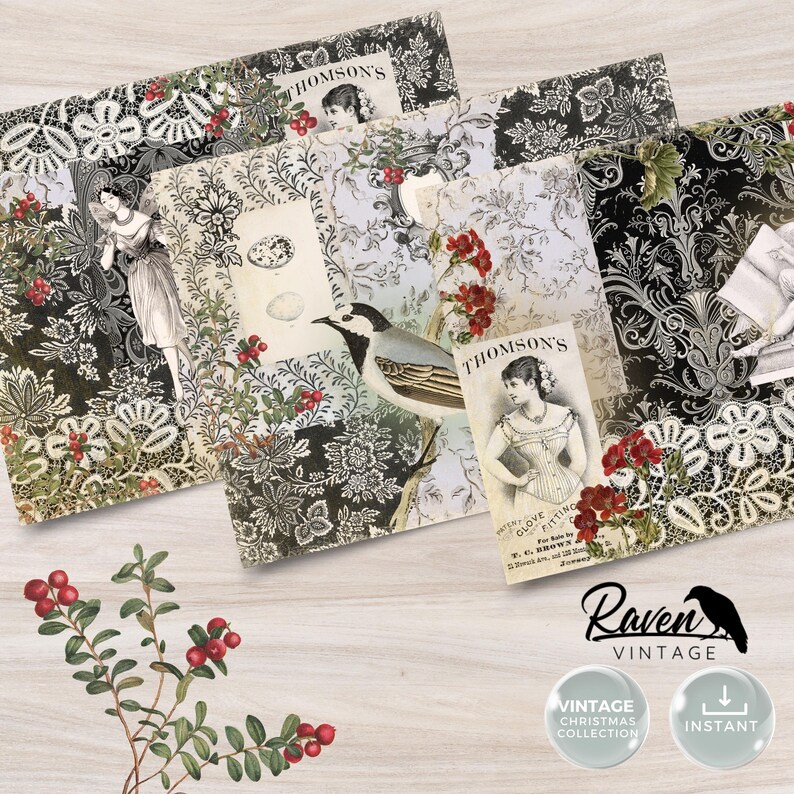 Cosmopolitan - Vintage Christmas Printable Collage Pages for Junk ...