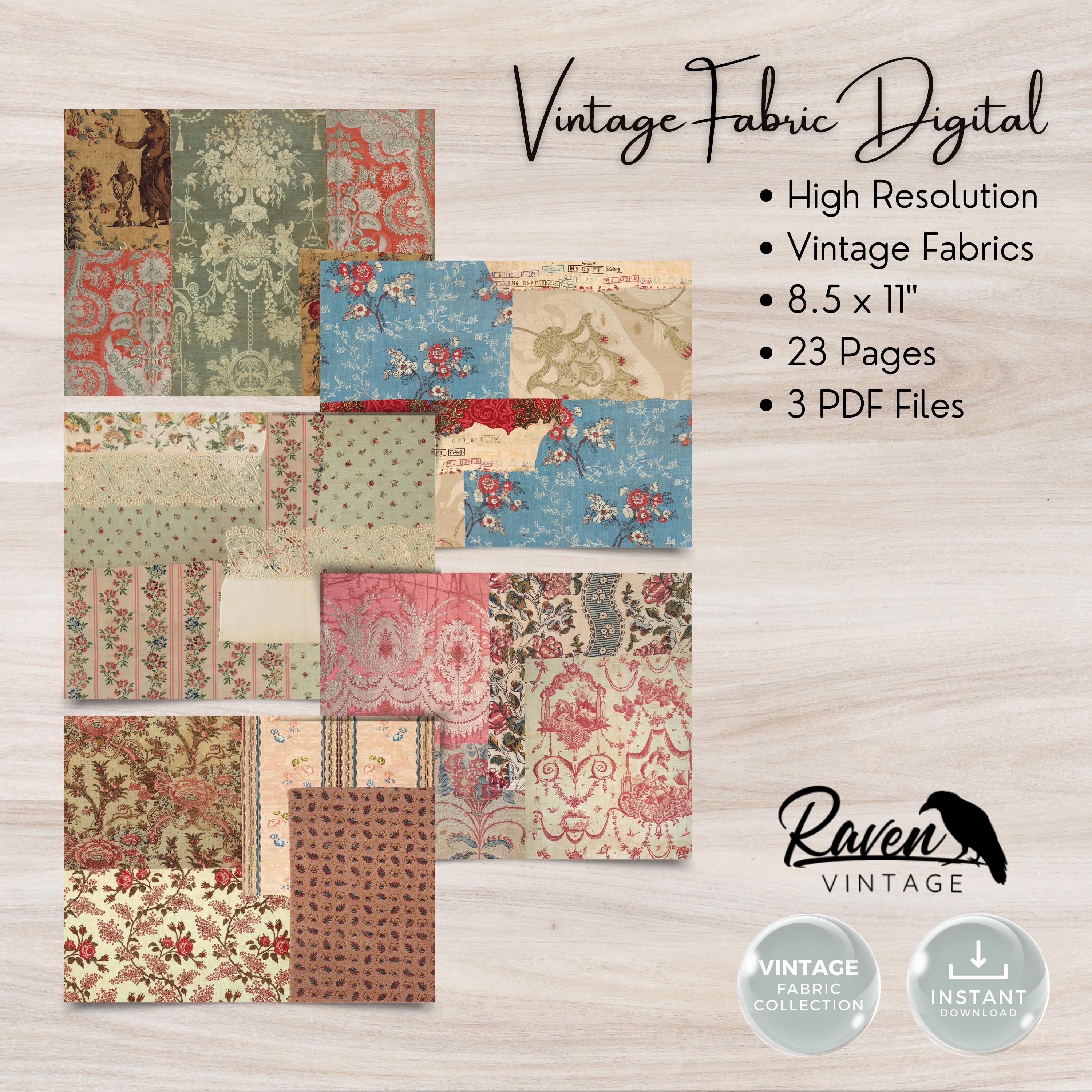 Vintage Fabric Remnants: Antique Textile Designs for Junk Journals ...