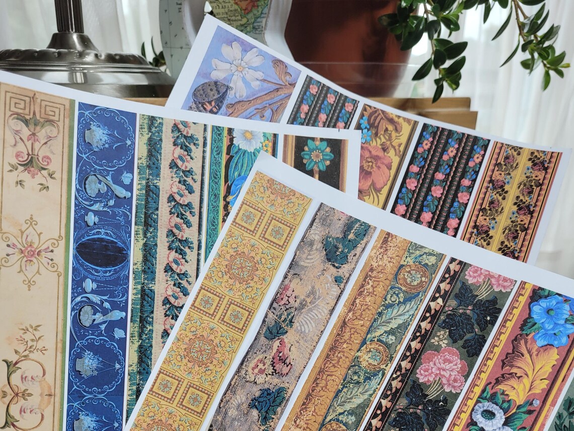 Wallpaper Border - Authentic Vintage Wallpaper Printable Kit for Junk ...