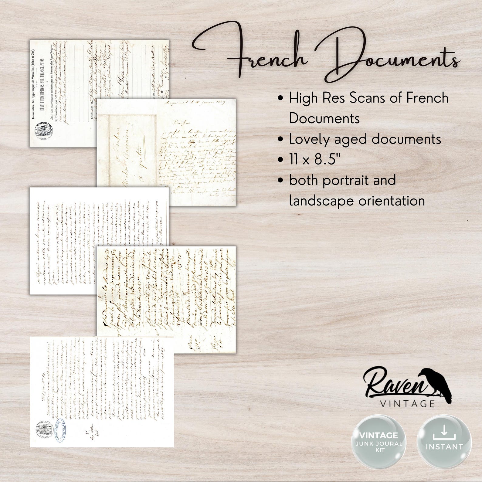 Basic Journal Pages - French Documents: Vintage Junk Journal Printable ...