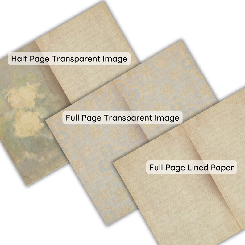 Swan Lake Lined Pages - Junk Journal Supplies, Printable Vintage Papers ...