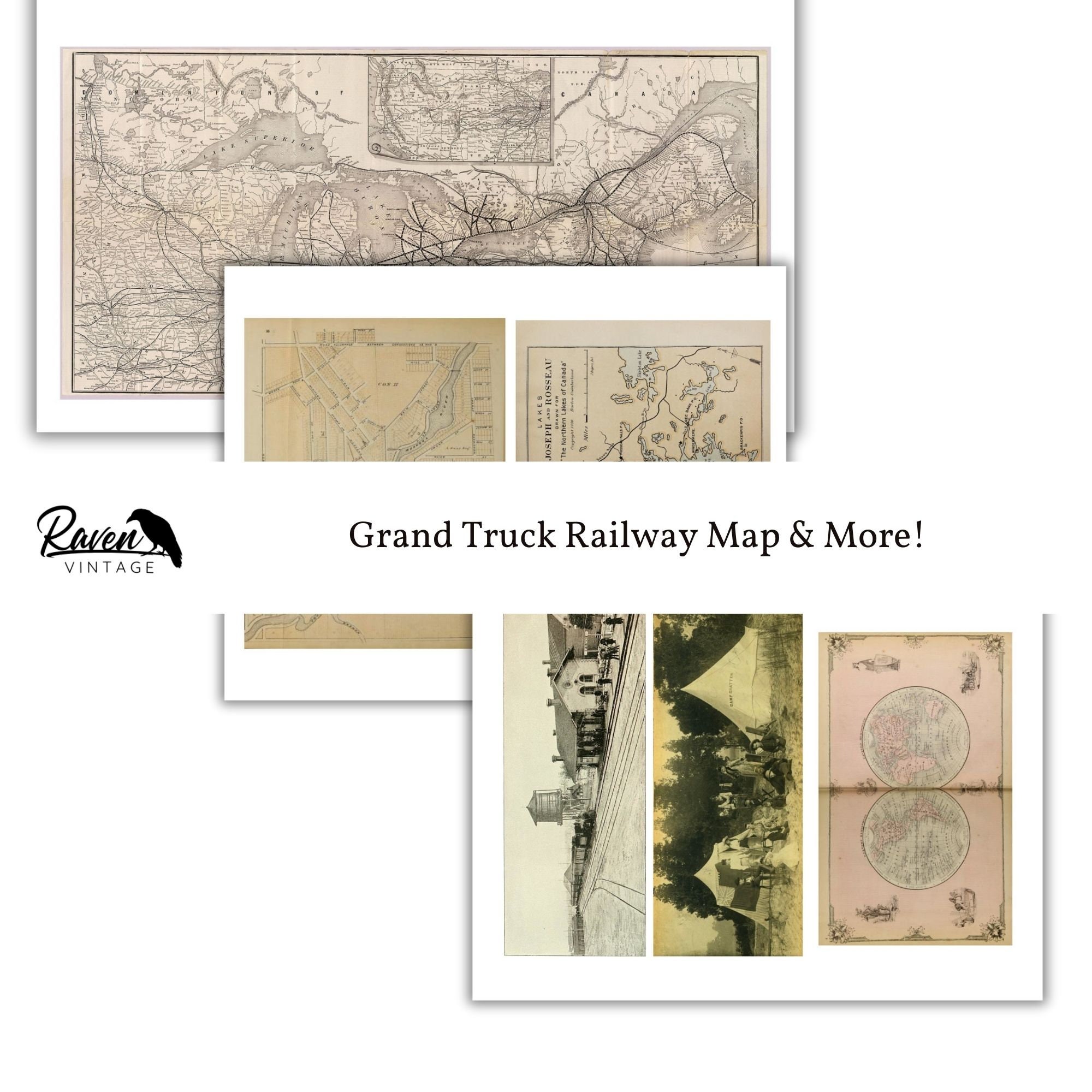 Cottage Country Printable Vintage Ephemera Bundle for Junk Journals ...