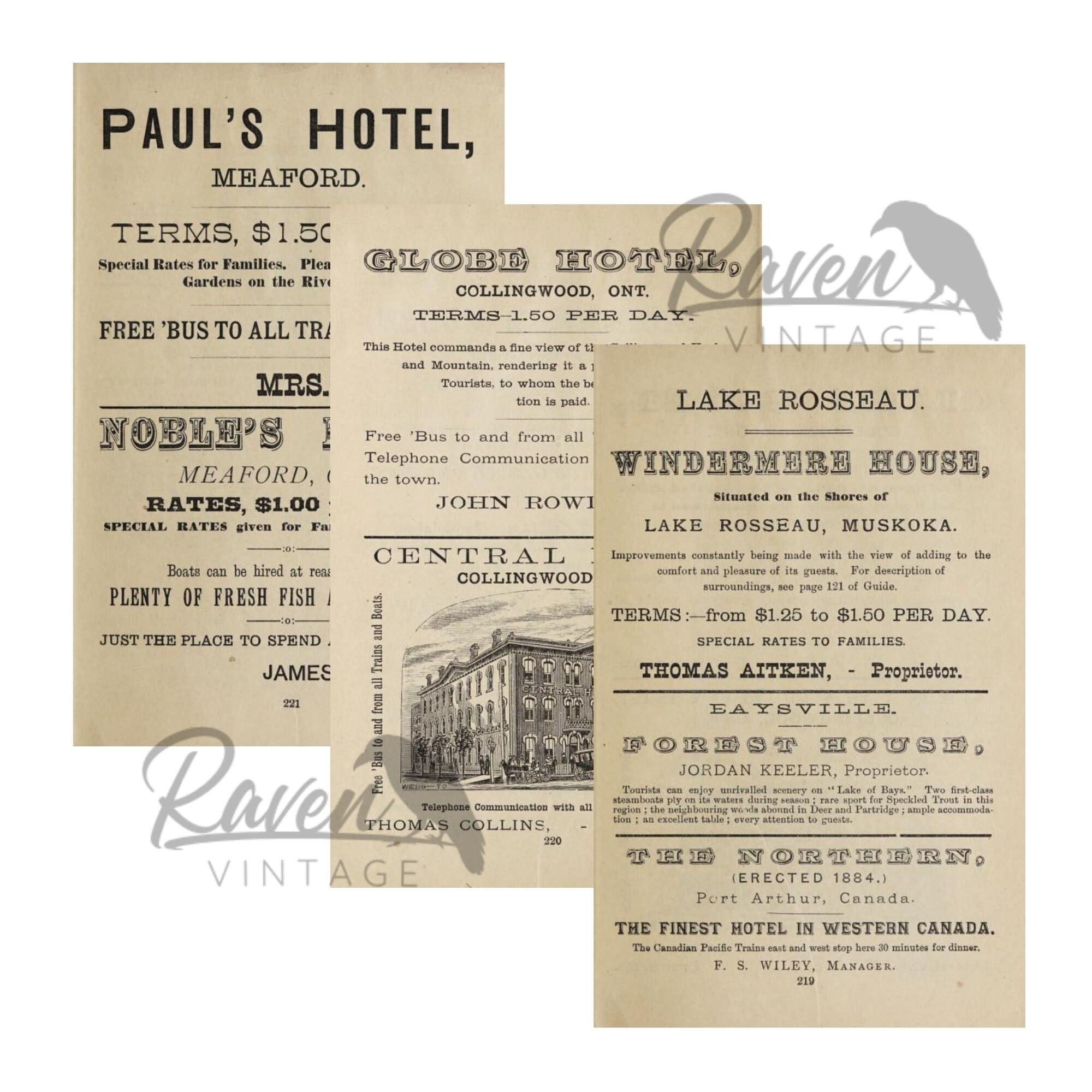 Cottage Country Printable Vintage Ephemera Bundle for Junk Journals ...