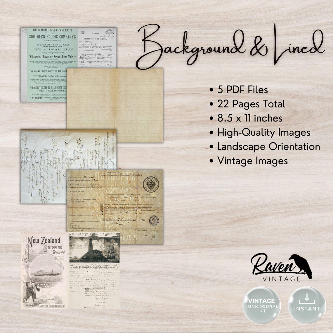 Travel Bug - Junk Journal Kit Printable Vintage Papers and Ephemera ...