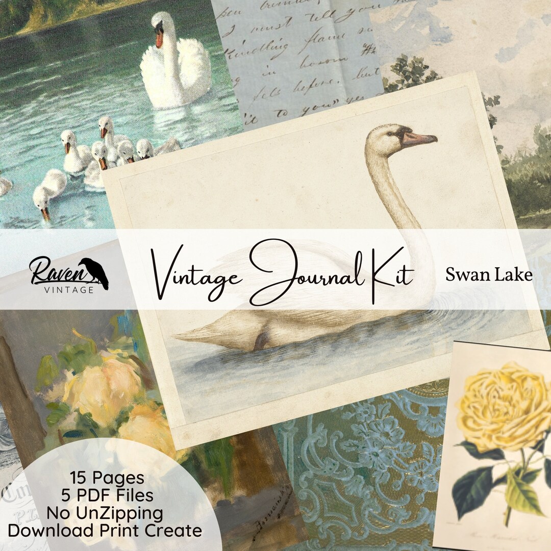 Swan Lake Junk Journal Printable With Vintage Image Files and ...