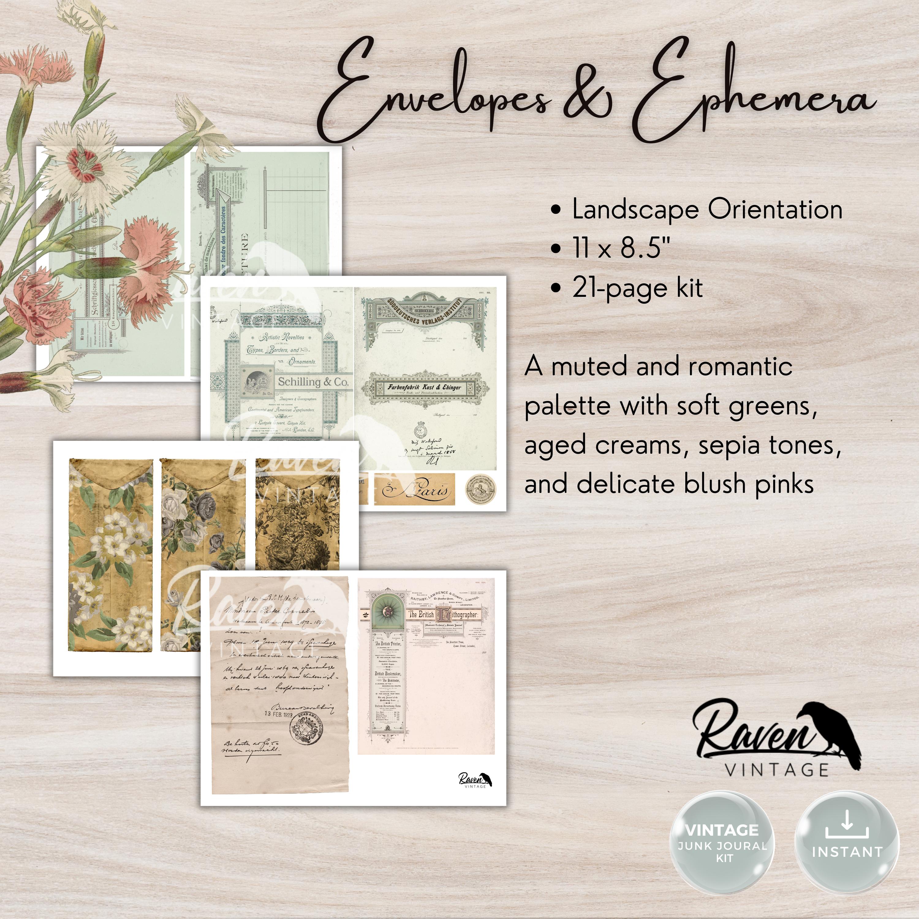 Sweet Sage - Junk Journal Kit Printable Vintage Papers and Ephemera ...