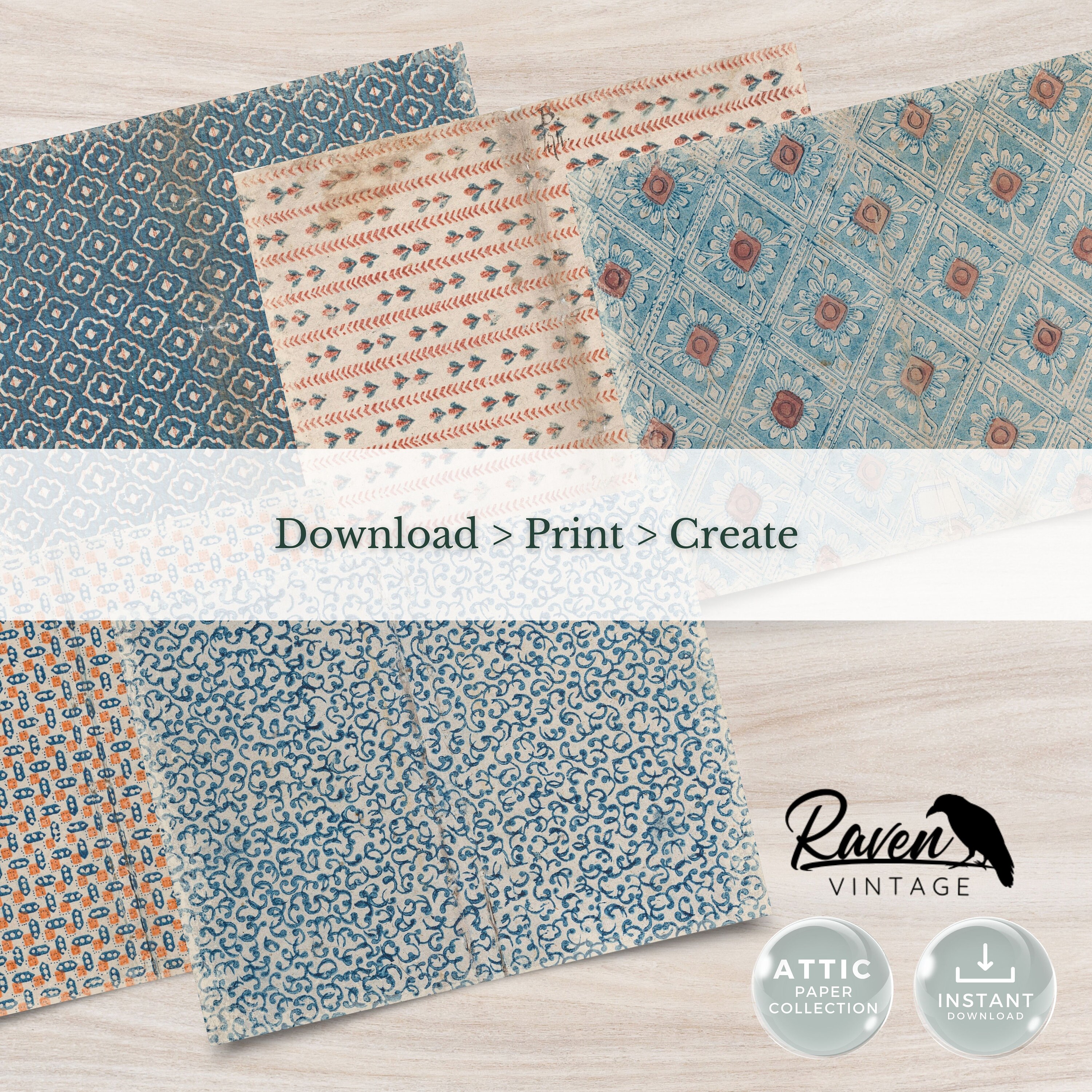Attic Papers - SAPPHIRE ROSE - Early 1800s, Printable Junk Journal ...