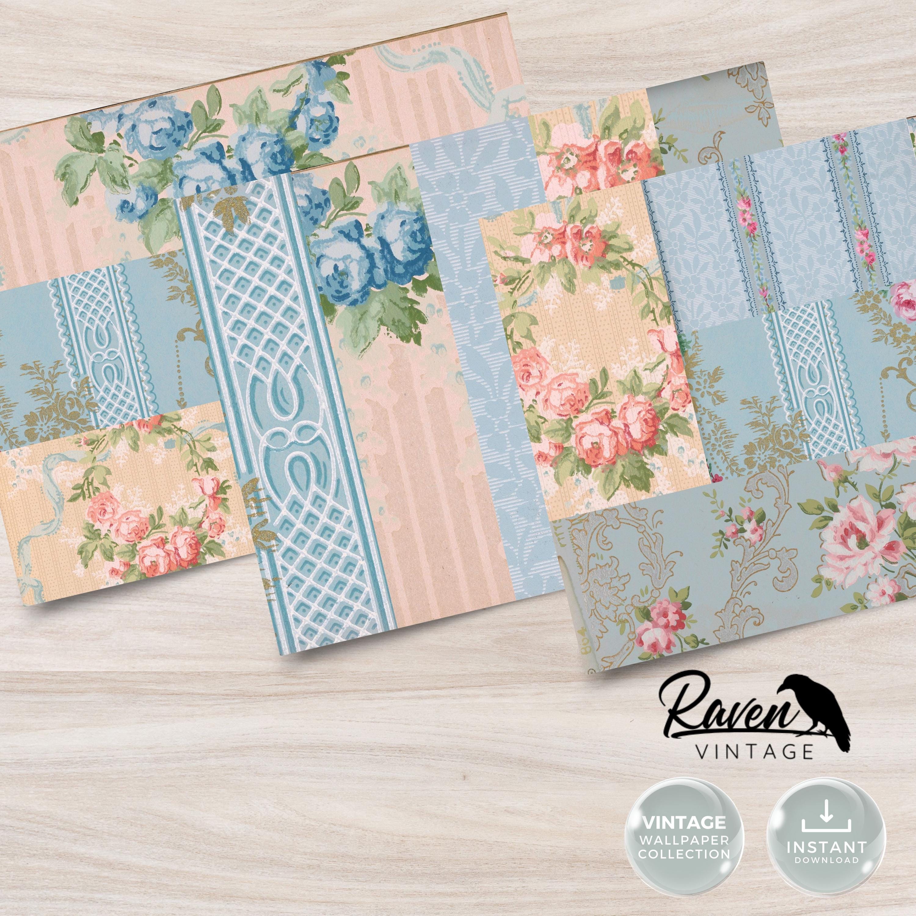 WALLPAPER SAMPLER Bespoke Blooms, Sample Set, Collage, Junk Journal ...