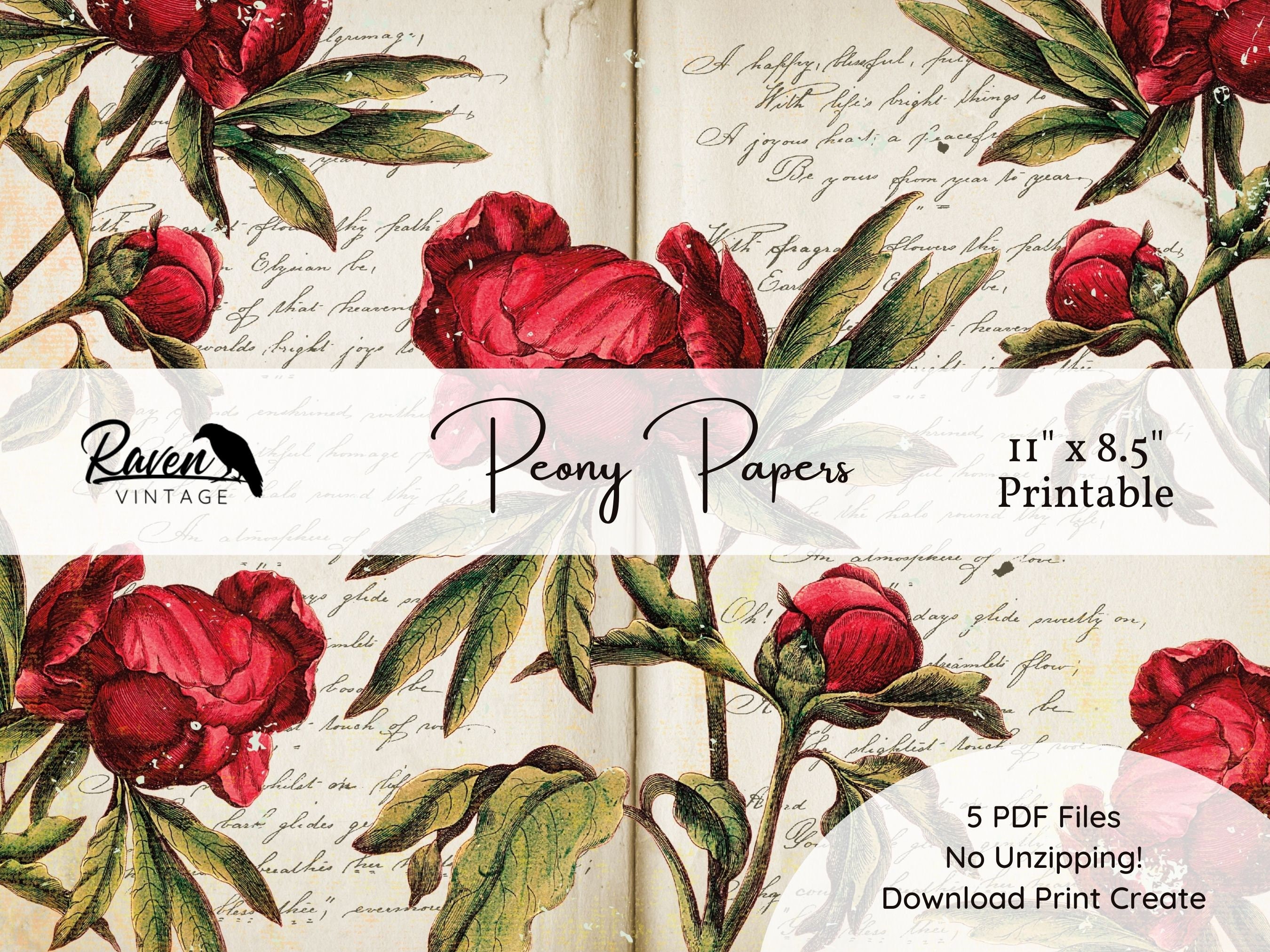 Peony Papers Junk Journal Printable - Etsy